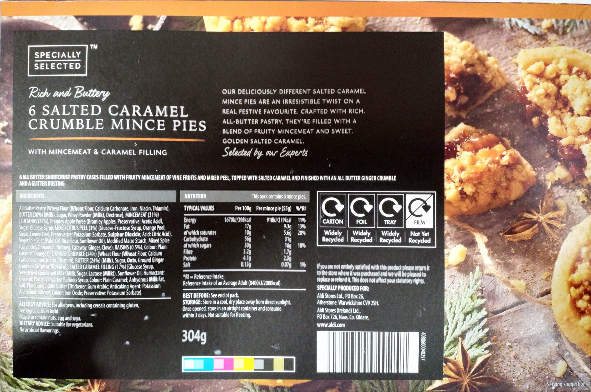 Review: Aldi Specially Selected Salted Caramel Crumble Mince Pies ...